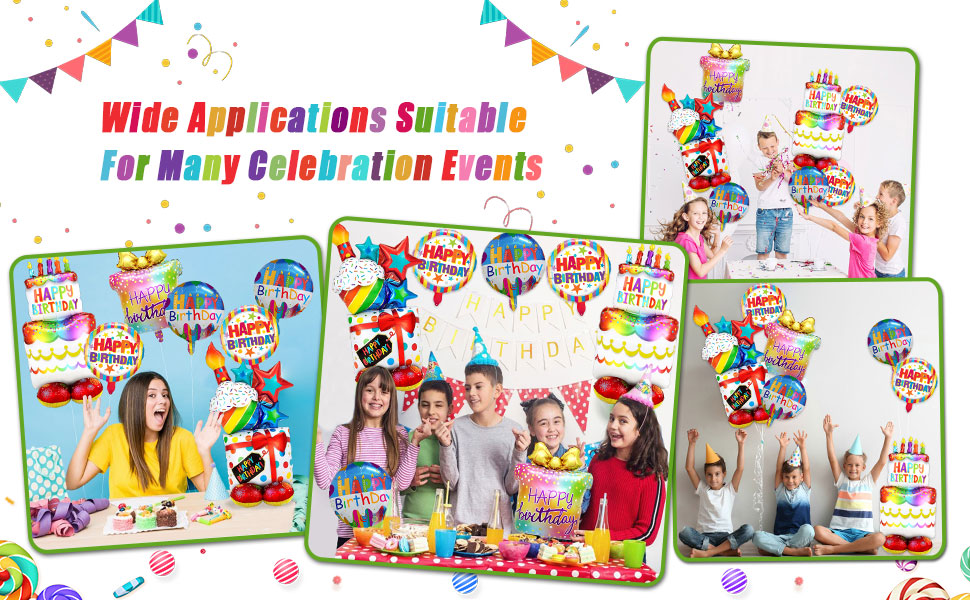 Amazon.com: Happy Birthday Balloon - Giant Standing Happy Birthday Cake ...