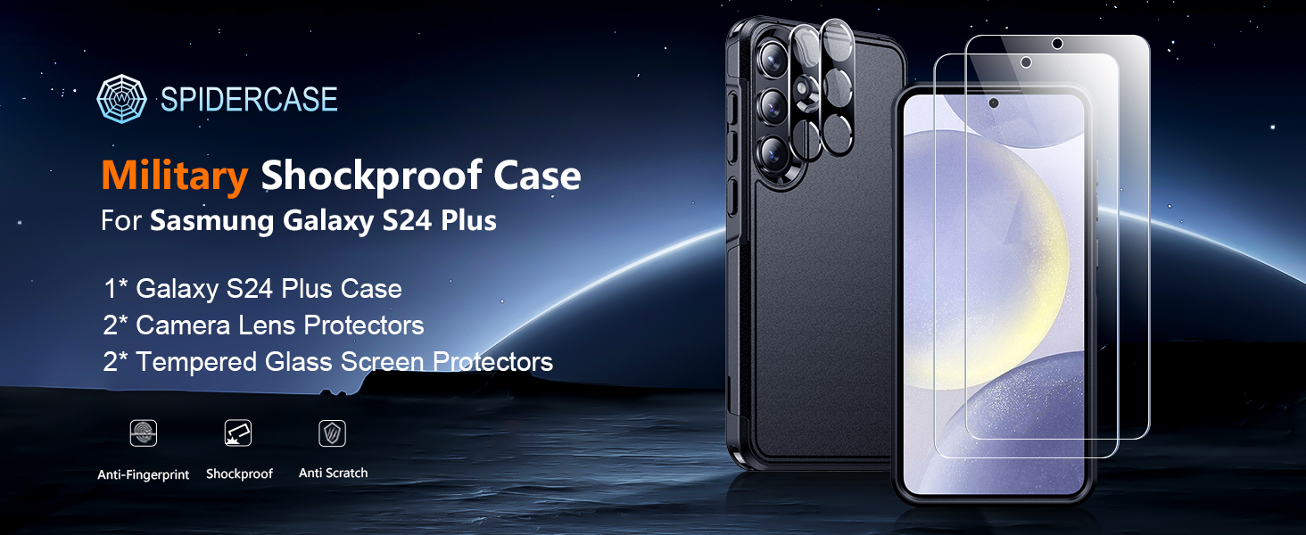 Amazon.com: SPIDERCASE Designed for Samsung Galaxy S24 Plus Case, [10 FT Military Grade Drop ...