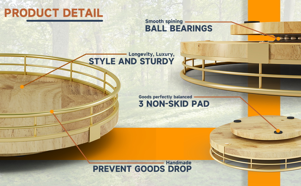 Amazon.com - Farmhouse Oak 12" Lazy Susan Turntable Organizer for Cabinet, Round Wooden Lazy ...