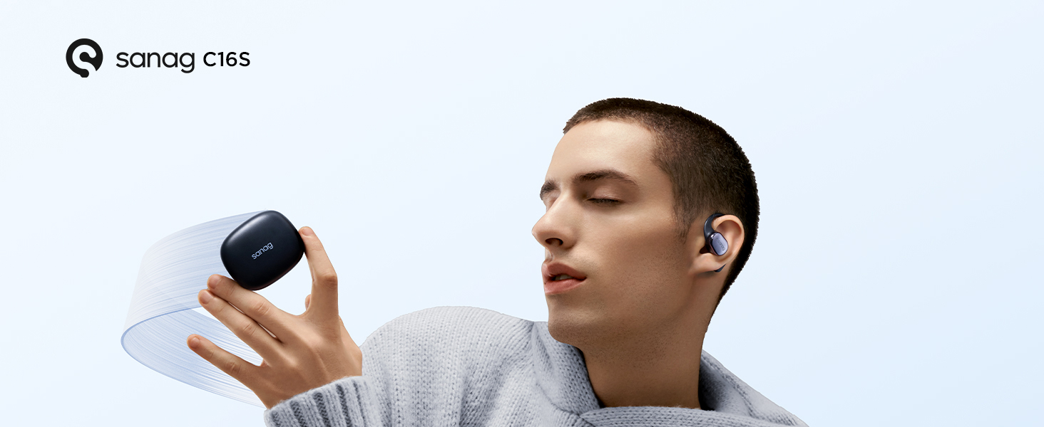 SANAG C16S Open Fit for Open-Ear True Wireless Bluetooth Headphones with Microphone, Earbuds ...
