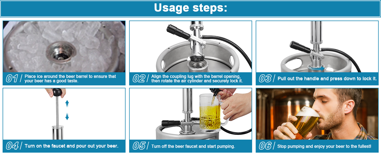 Amazon.com: 4" Beer Party Pump Keg Tap for US Sankey Keg, American D-System Keg Pump Chrome ...