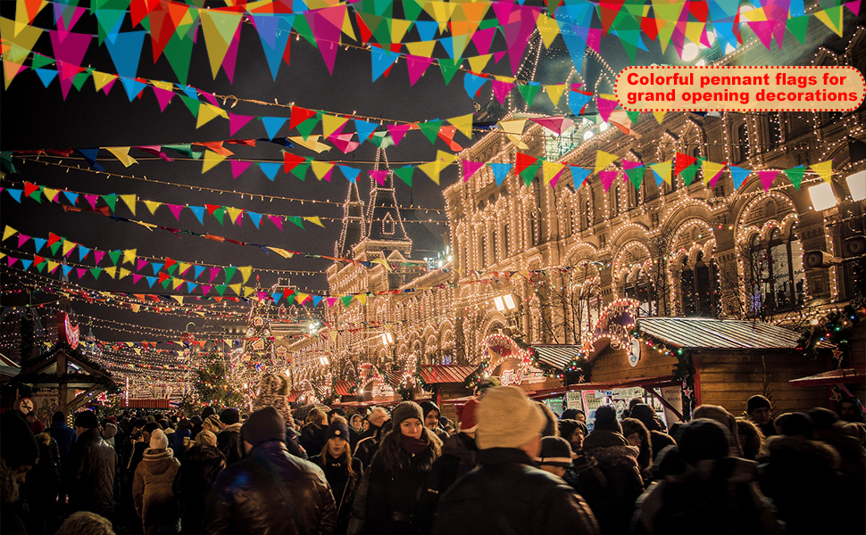 Amazon.com: Colorful Pennant Banner Flags Qifuyeah 300pcs Multicolor ...