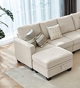 Amazon.com: CHIC HOUSE Modular Sectional Couch| Corduroy L Shaped Sleeper Sofa, U-Shape Sofa Bed ...