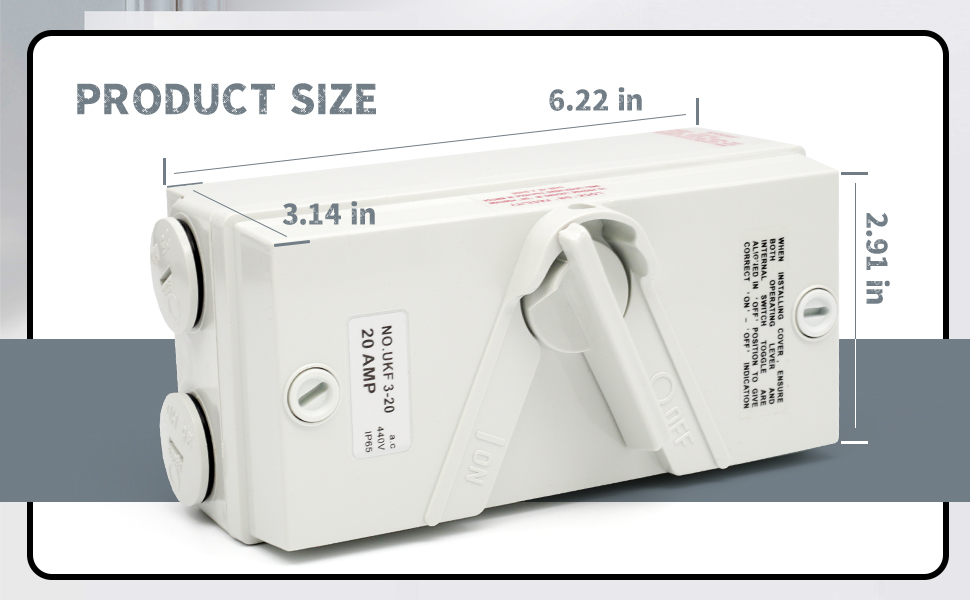 Enclosed Motor Disconnect Switch, 3 Phase Heavy Duty Isolating Switch Breaker Box IP65 ...