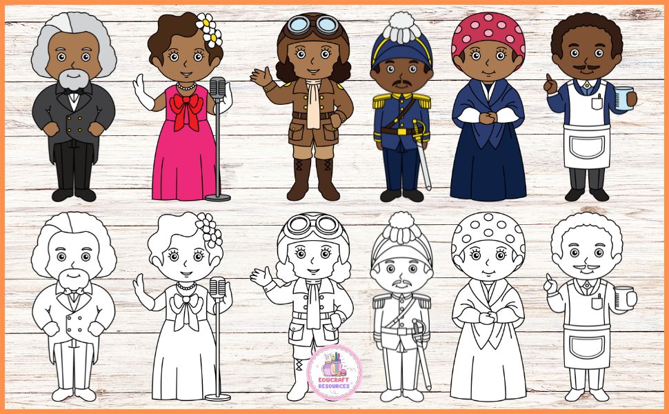 African American Heroes Coloring Book For kids: Black History Month ...