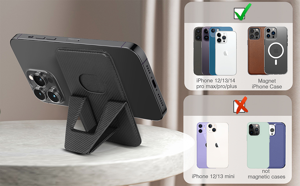 Amazon.com: LOHASIC Magnetic Wallet for MagSafe, Adjustable Kitstand Detachable Card holder ...
