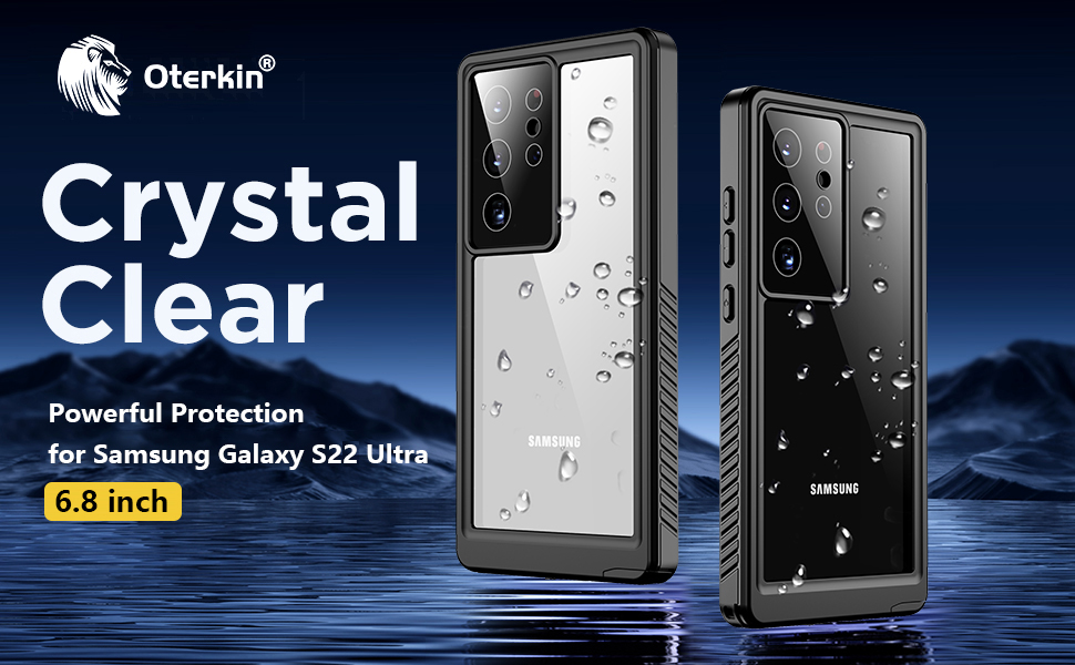 Amazon.com: Oterkin Case for Samsung Galaxy S22 Ultra Black | Waterproof, Full Body Protective ...