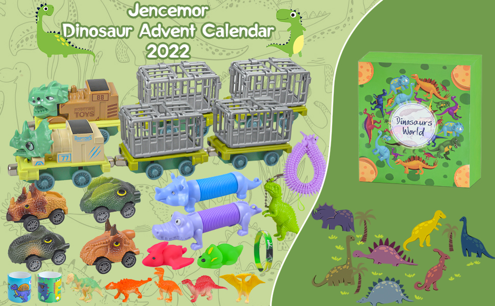 Amazon.com: Dinosaur Advent Calendar 2022, 24 Days Dinosaur Figure Christmas Countdown Calendar ...