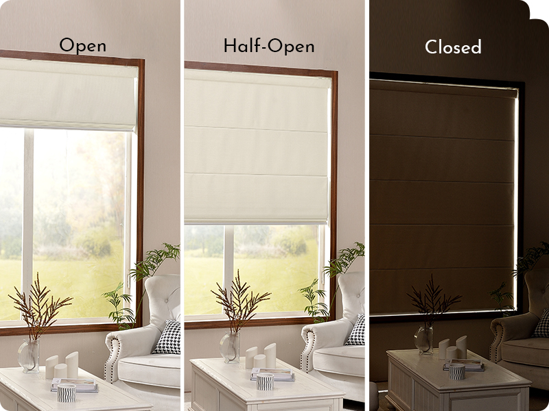 Amazon.com: Graywind Smart Roman Shades Compatible with Alexa Google Rechargeable Motorized ...
