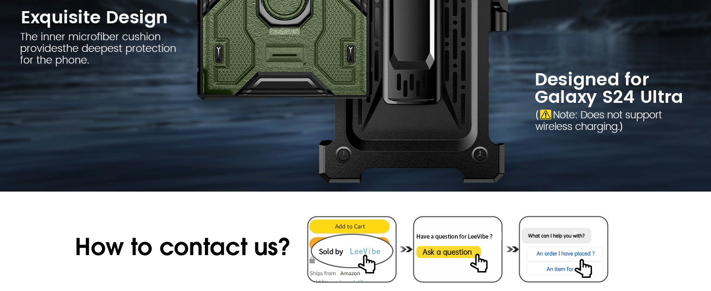 Amazon.com: VEGO Case for Galaxy S24 Ultra Case with Stand, Slide Camera Cover & Magnetic Ring ...