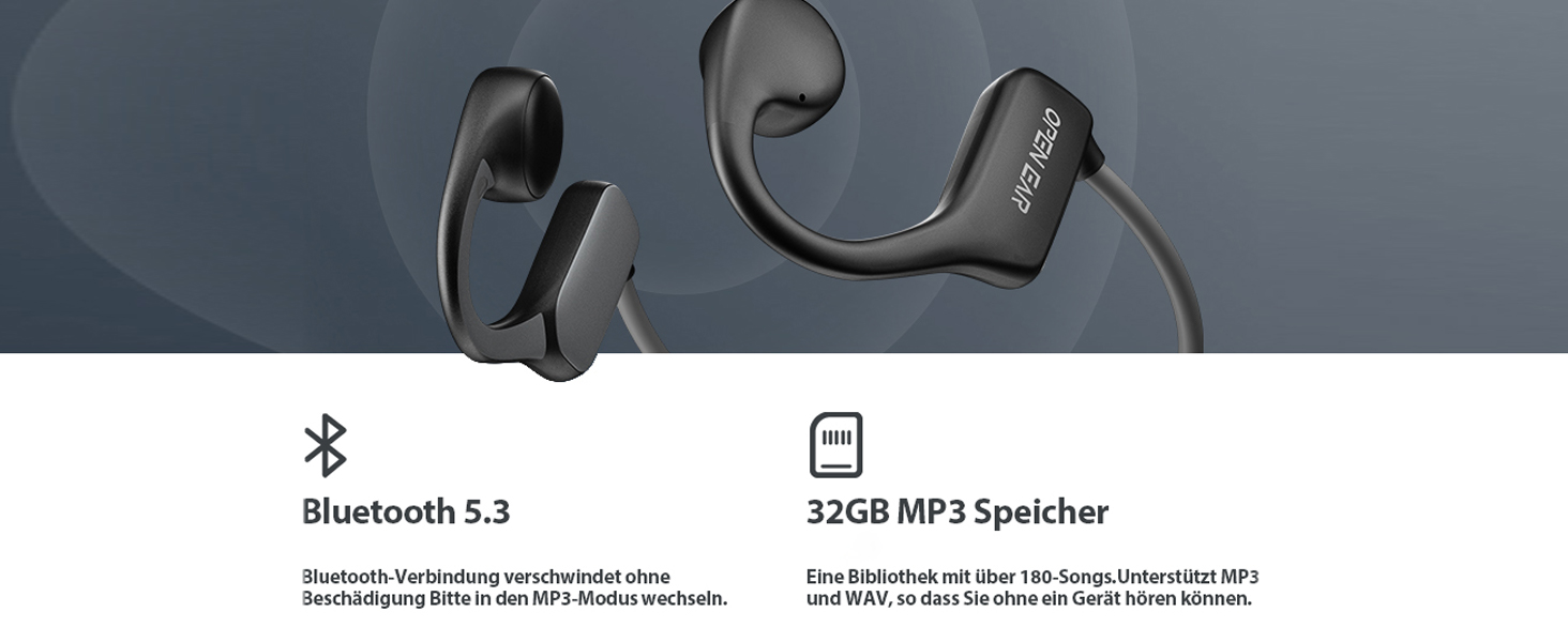 Bone Conduction Headphones Swimming Headphones, IP68 Waterproof ...