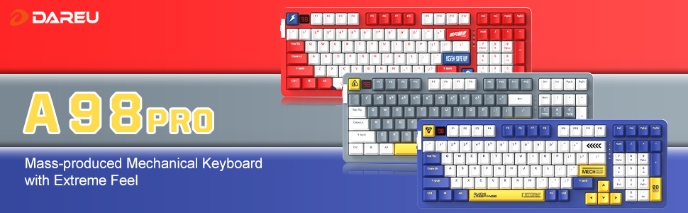 Amazon.com: DAREU A98 Pro - Teclado mecánico para juegos con estructura de junta intercambiable ...