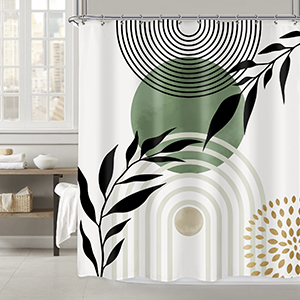 Amazon.com: Imirell Green Mid Century Shower Curtain 60Wx72H Inches Abstract Boho Leaves Sage ...