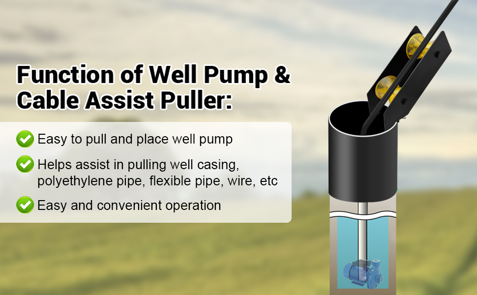 Water Well Pump Pulling Installing Assist Tool, Well Pipe Pulling Tools and Cable Rollers, Help ...
