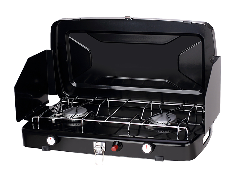 Camplux JK-8620 Portable 2 Burners Camping Stove, Outdoor Foldable Camp Gas Stove 2.4kW, Compact ...