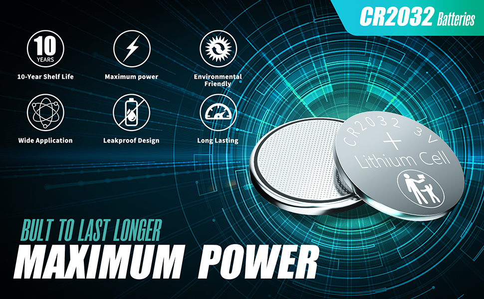 Amazon.com: tyrone CR2032 Batteries CR2032 3V Lithium Battery（12 Pack） : Health & Household