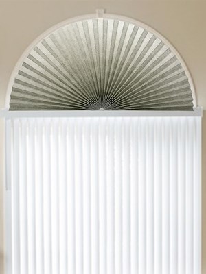 Amazon.com: 2pcs Arch Window Shade Half Circle Pleated Blinds Half Moon Fabric Window Covering ...
