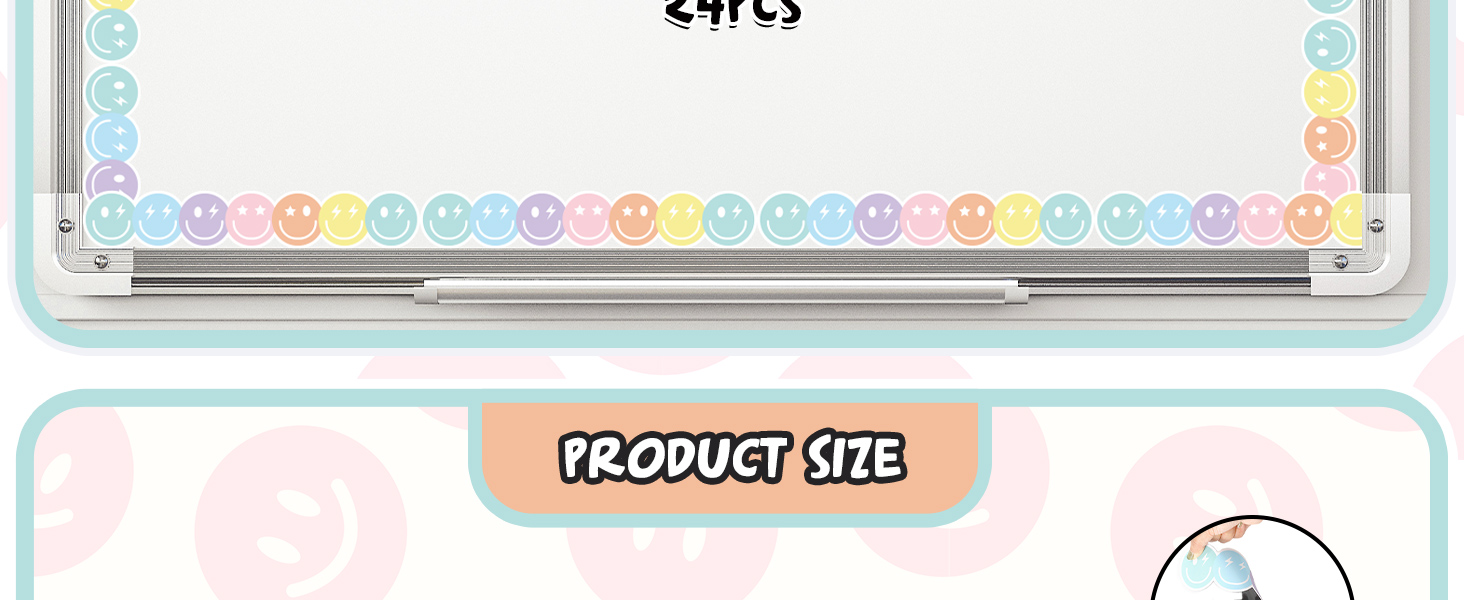 Amazon.com: Whaline 24Pcs Preppy Happy Face Magnetic Bulletin Board ...