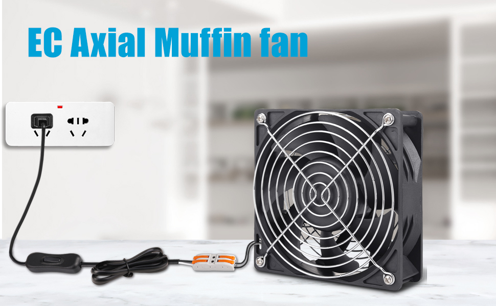 Amazon.com: KEYFANCLUB EC Axial Muffin Fan 120mm x 38mm Low Watt AC 110V 120V 220V 240V for DIY ...