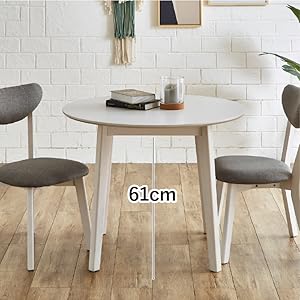 Amazon｜KaguBuy ダイニングテーブルセット ダイニングセット 3点セット 2人用 丸 幅90cm ストロ ナチュラル ベージュ｜ダイニングセット オンライン通販