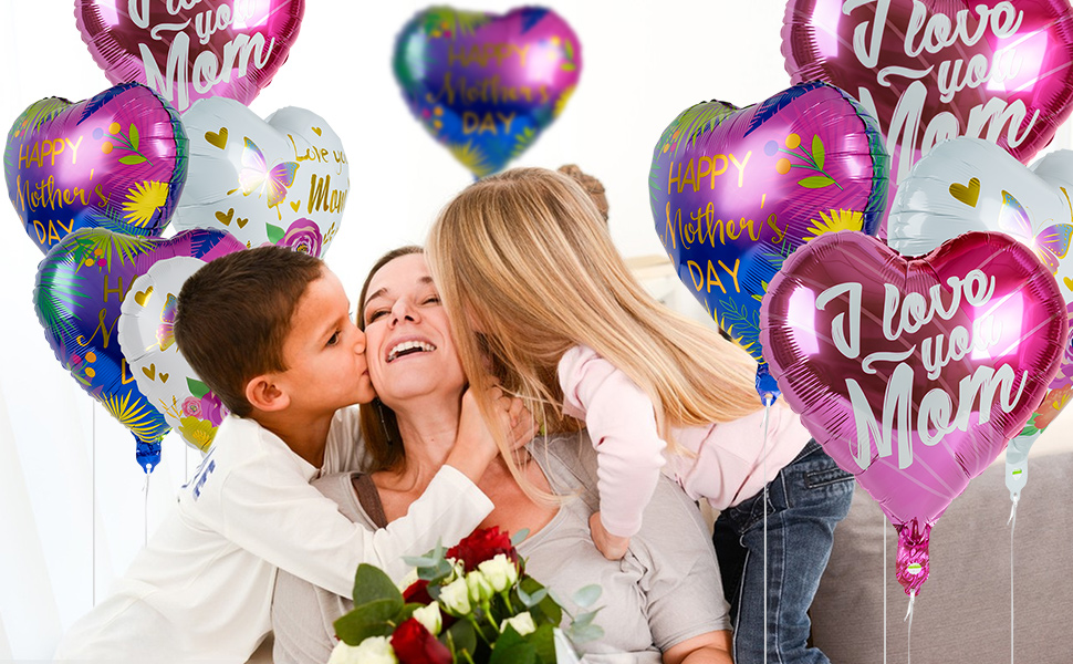 Amazon.com: Mother's Day Balloons - 9 Pcs Vibrant Happy Mothers Day ...