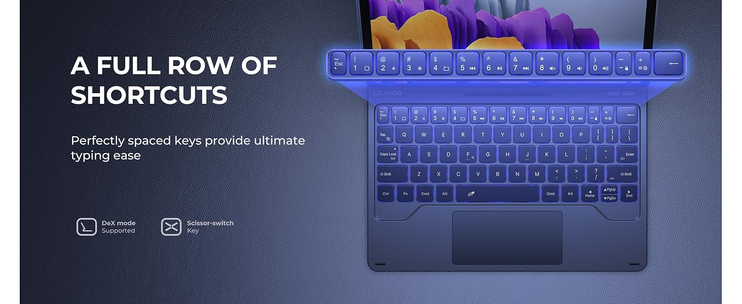 Amazon.com: Dexnor Keyboard Case for Samsung Galaxy Tab S10 FE/S9 FE 5g 10.9"/S9 11" Case with ...