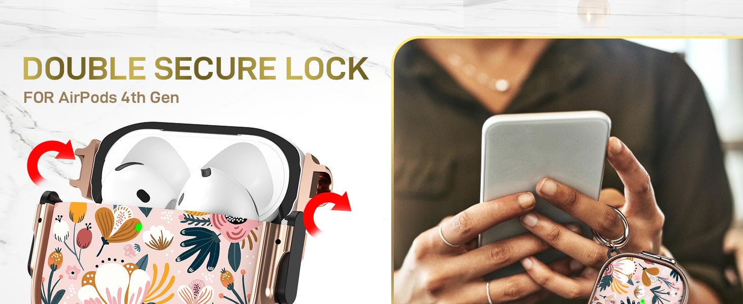 Amazon.com: Maxjoy for AirPods 4 Case with Lock, Cute AirPods 4 Case Lock Protective Hard AirPod ...