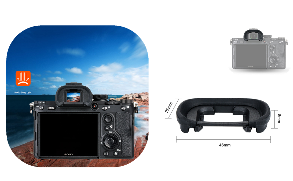 Amazon.com : 2 Pack Camera Eyecup Eye Cup Eyepiece Spare Replacement for Sony A9II A7RIV A7RIII ...