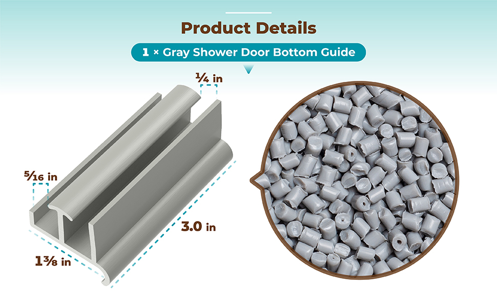 Amazon.com: Shuisen Sliding Shower Door Bottom Guide for Glass Sliding Doors, 3" Long x 1-3/8 ...