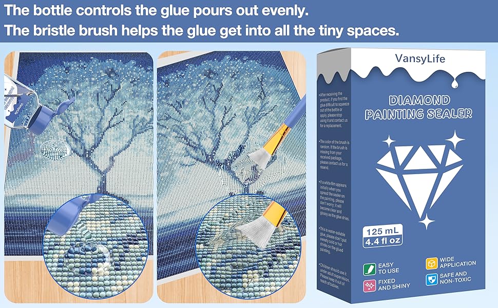 Amazon.com: VansyLife Diamond Painting Sealer, Diamond Painting Glue ...