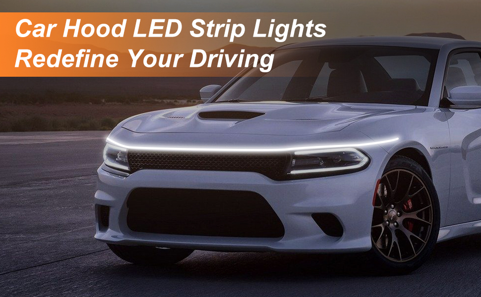 Amazon.com: Exterior Car Hood LED Strip Lights, 59 Inch Flexible Strip Hood Light Dynamic Scan ...