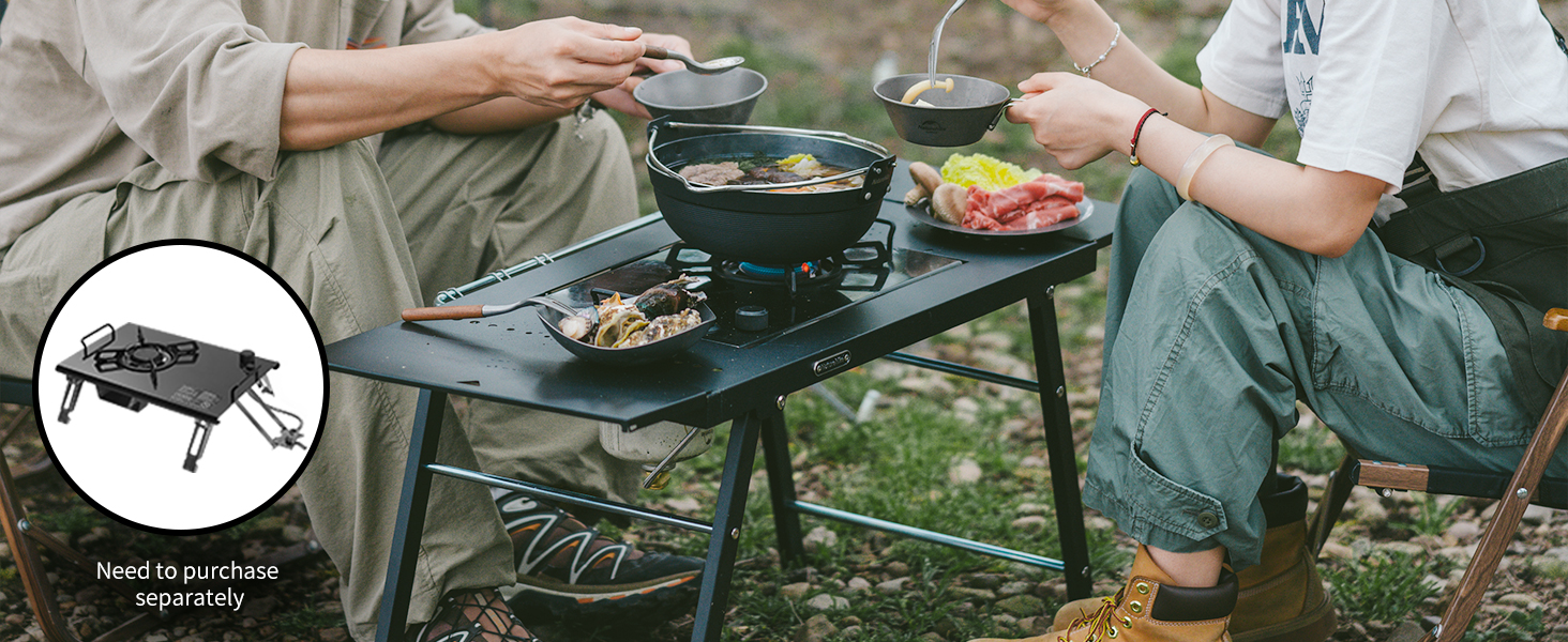 Amazon.com : Naturehike Portable IGT Table with Charcoal Grill, Folding Camping Table and BBQ ...