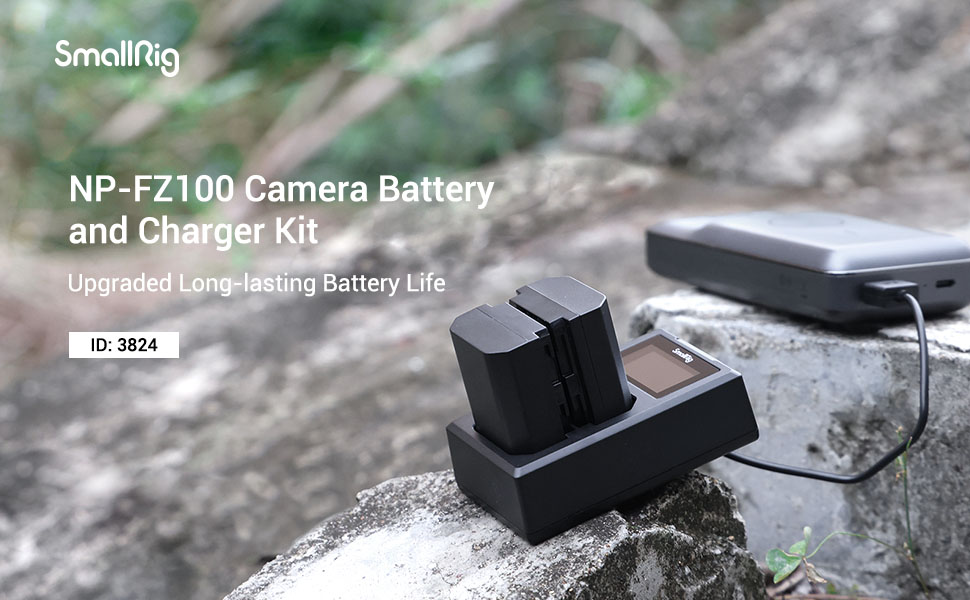 SmallRig NP-FZ100 Replacement Camera Batteries (2 Pack) & LCD Display Charger Set, Rechargeable ...