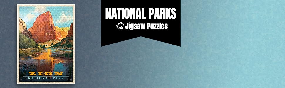 Amazon.com: MyPuzzle Zion National Park: Virgin River Valley, Vintage ...