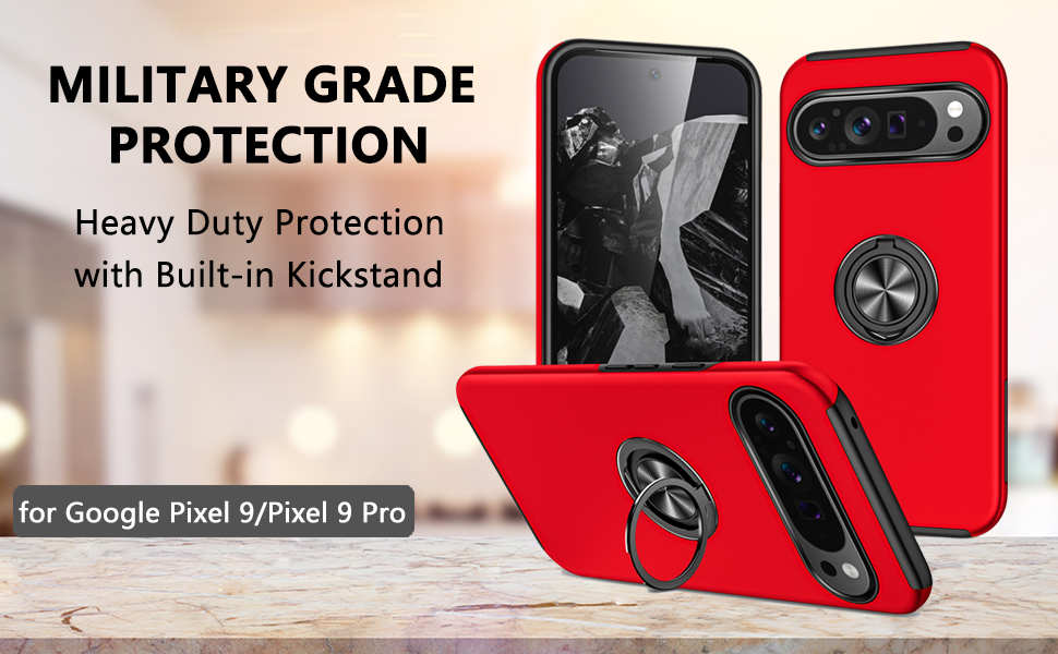 Amazon.com: for Pixel 9 Case for Google Pixel 9 Pro Case Military Grade Shockproof Built-in Ring ...