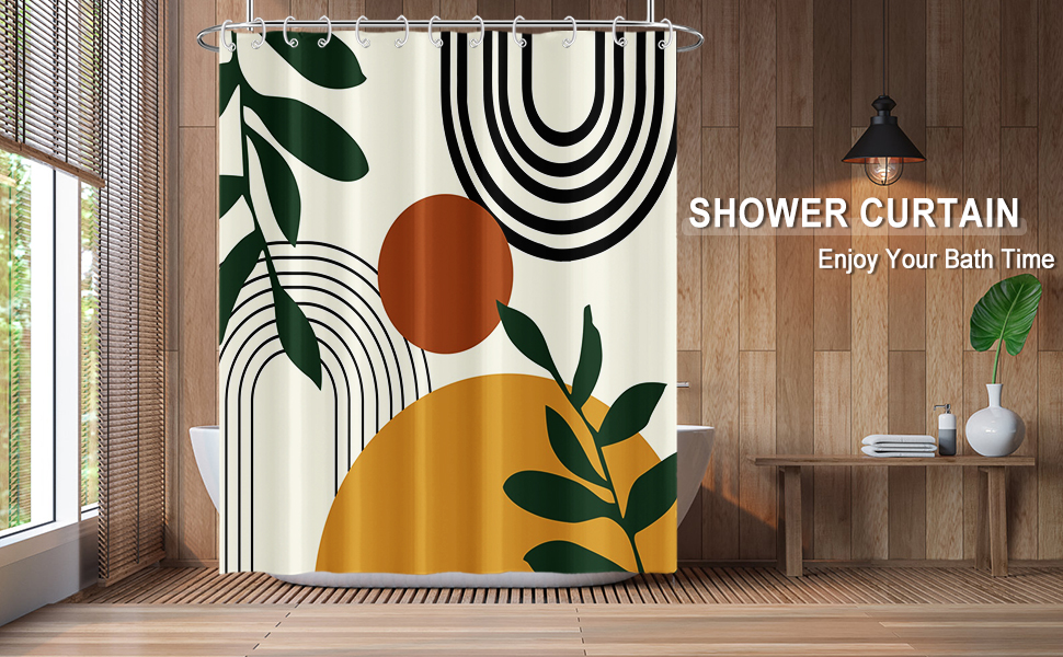 Amazon.com: YiarTaan Abstract Boho Shower Curtain,Mid Century Shower Curtains for Bathroom ...