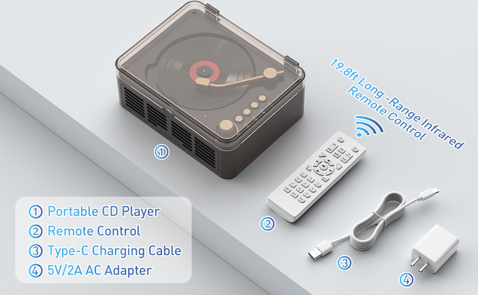 Amazon.com: CD Player Portable with Bluetooth，Double HiFi Sound ...