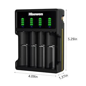 Universal 18650 Battery Charger, Hisewen Smart LED Display Charger for ...