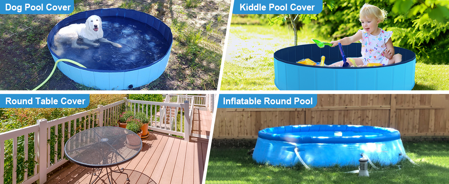 Amazon.com : Ladadee Foldable Round Dog Swimming Pool Cover, for 32"/63“/48” Collapsible Outdoor ...