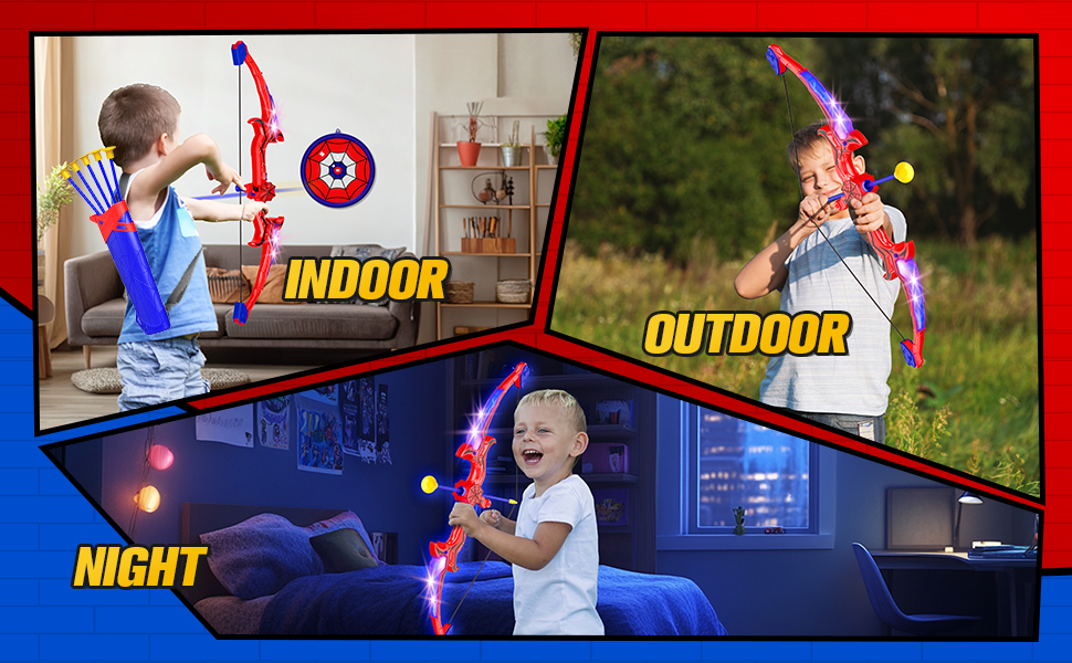 Amazon.com: Aetyni Outdoor Toys for Ages 3-5 Boys, Spider Bow and Arrow for Kids 3-7 Archery Set ...