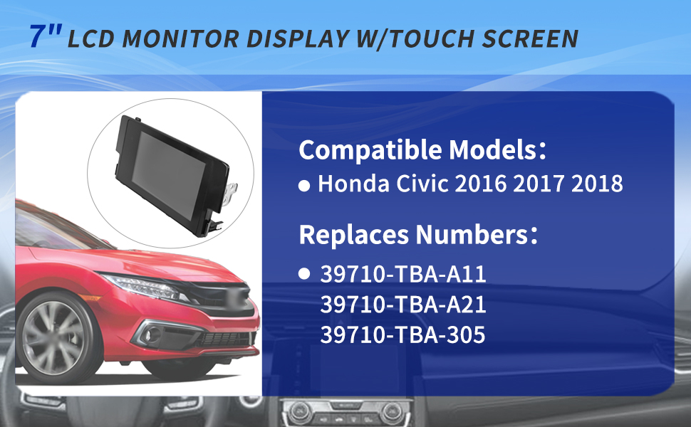 Amazon.com: Getfarway 39710-TBA-A11 7 Inch Replacement 7" LCD Monitor Display with Touch Screen ...