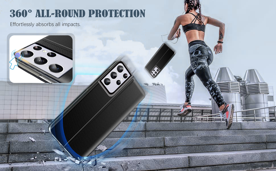 Amazon.com: Qissy for Samsung Galaxy S21 Ultra 5G Case Clear View Slim for Samsung S21 Ultra 5g ...