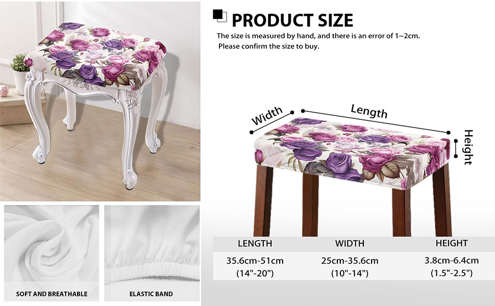 Amazon.com: Luarisgur Bar Stools Covers Set of 2 Daisy Wood Print ...
