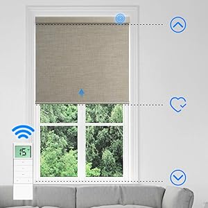Amazon.com: Tokblind Motorized Blackout Roller Shade Fabric Covered Valance and Bottom Rod ...