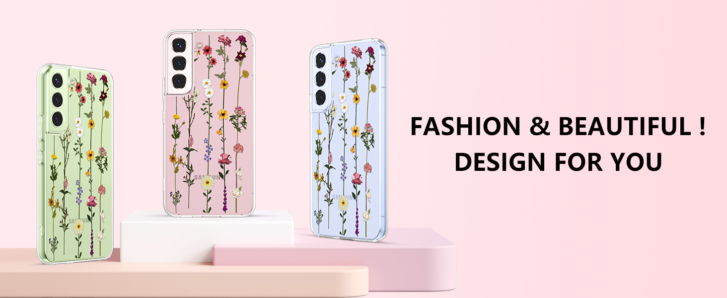 ZTOFERA Floral Case Compatible with Samsung Galaxy S22 5G (6.1"), Ultra Slim Flexible Silicone ...