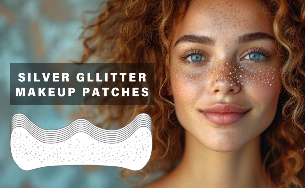 Amazon.com : 8 Pcs Face Makeup Patches, Glitter Freckles Face Tattoo, Glitter Freckles, Sparkle ...