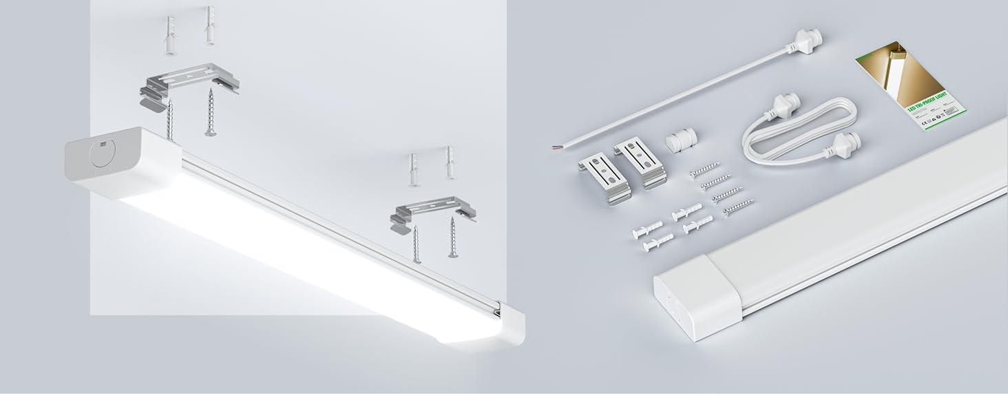 Anten LED Feuchtraumleuchte 150cm | 45W Feuchtraumlampe | Kalteweiss 6000K 4950LM Werkstattlampe ...