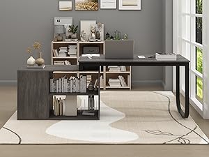 Amazon.com: Homsee Home Office Computer Desk Corner Desk with 3 Drawers ...
