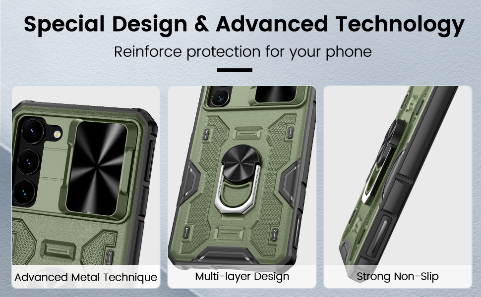Amazon.com: Caka for Samsung Galaxy S23 Plus Case, S23 Plus Case with Slide Camera Cover ...