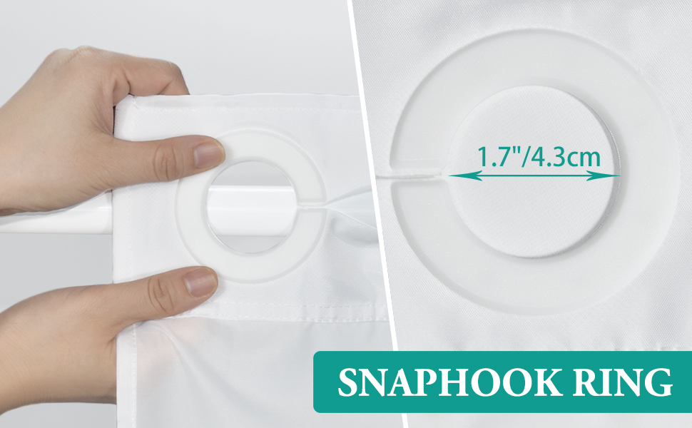 Amazon.com: LXBNI No Hook Ombre Light Grey Striped Long Shower Curtain with Snap in Fabric Liner ...